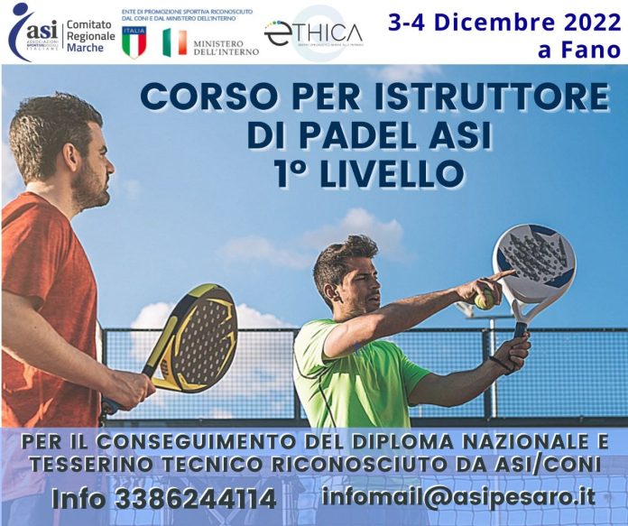 Padel-mania: al via il nuovo corso Asi per diventare istruttori di ...