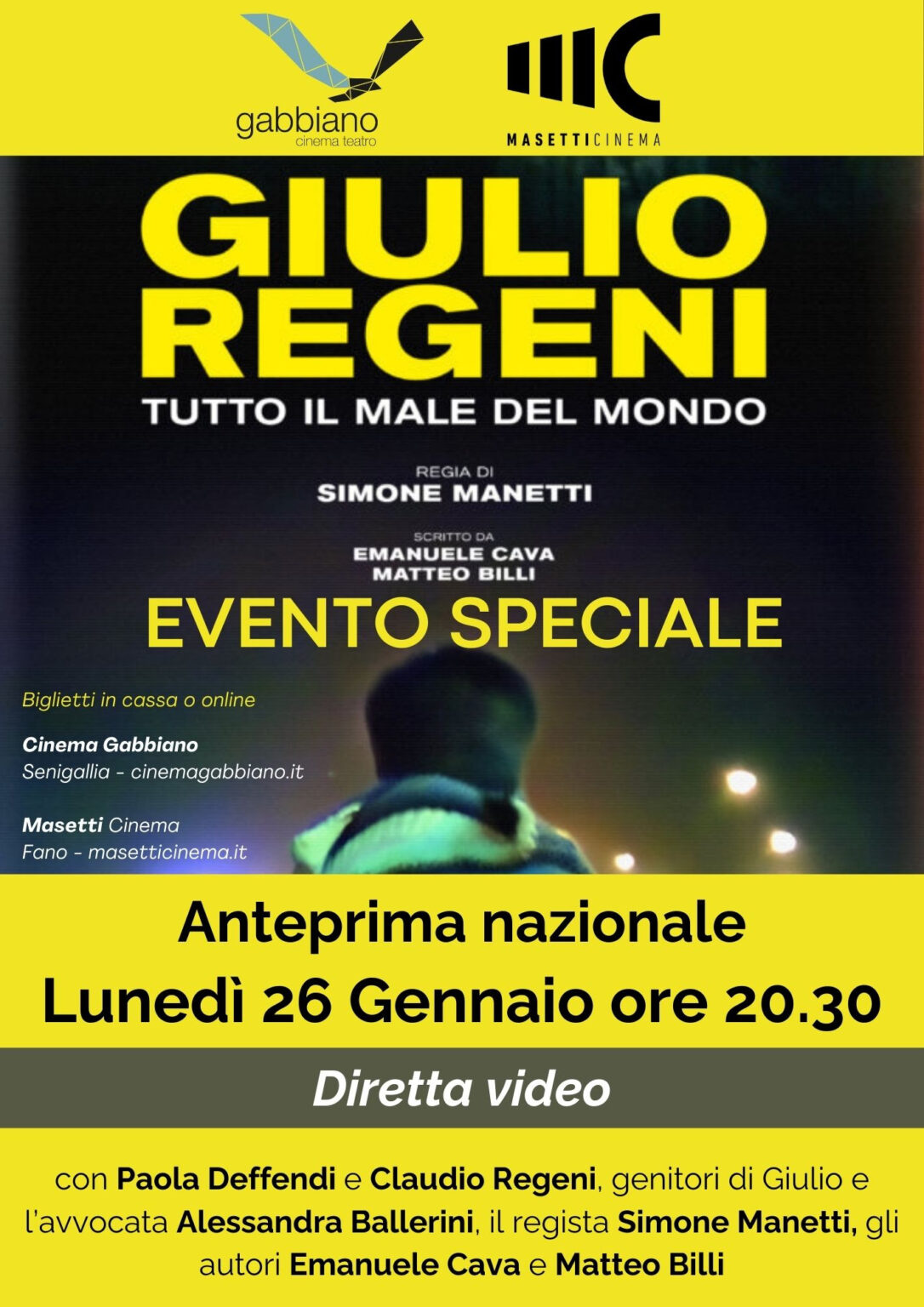 Al Masetti Cinema il documentario su Giulio Regeni, genitori in ...